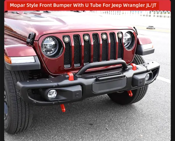 Front Bumper Jeep Wrangler JL JT Mopar Style Aluminum With U Tube - ESY4x4