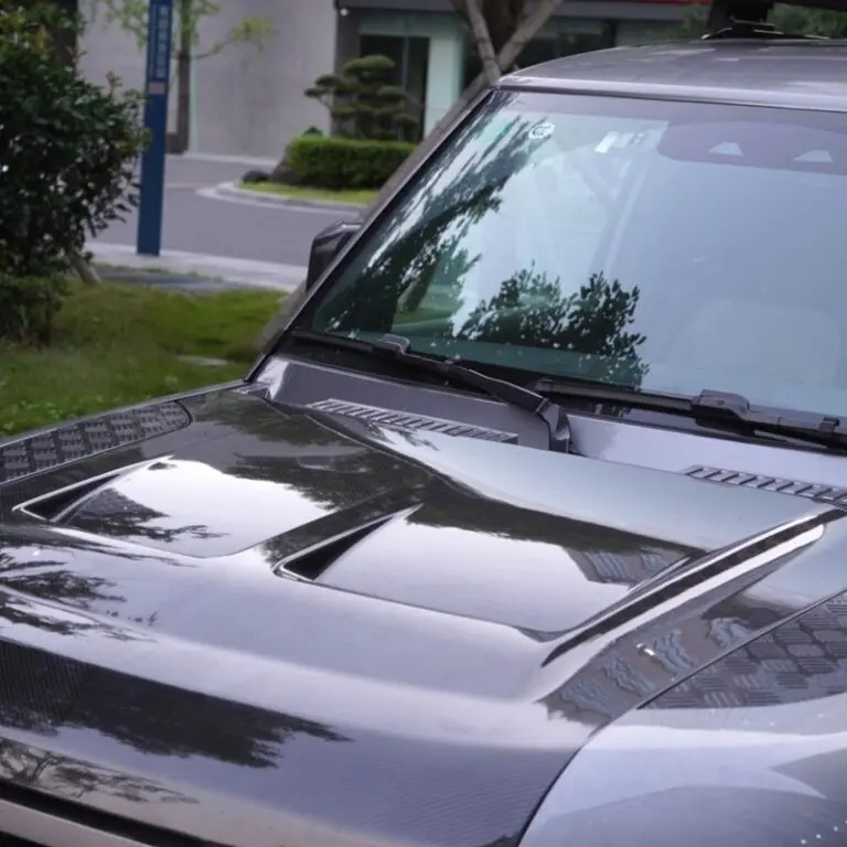 Land Rover Defender Carbon Fiber Hood Bonnet SVR Style Engine Cover ...